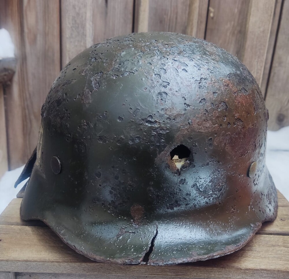Waffen SS helmet from Kestenga (Karelia)