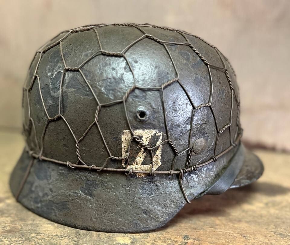 Restored German helmet M35 DD, Waffen SS