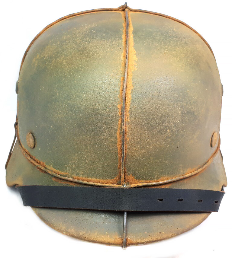Waffen SS helmet M35 DD with masking wire, Restoration