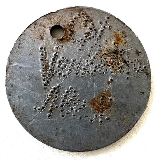Circular Romania World War Two ID-tag from Stalingrad