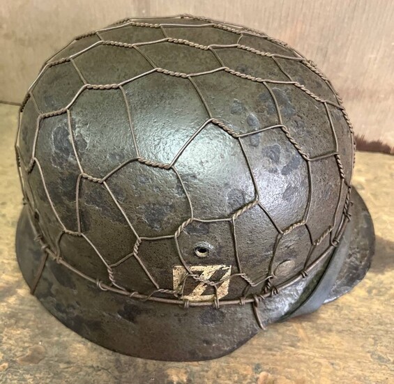 Restored German helmet M35 DD, Waffen SS
